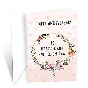 Prime Greetings Anniversary Card Sister and Brother In Law