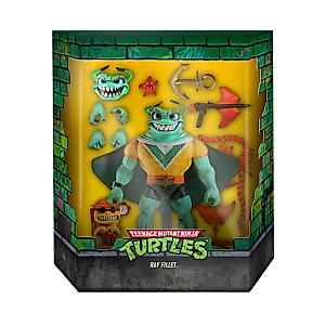 Super7 ULTIMATES! Teenage Mutant Ninja Turtles Ray Fillet - 7" TMNT Action Figure with Accessories Classic Cartoon Collectibles and Retro Toys