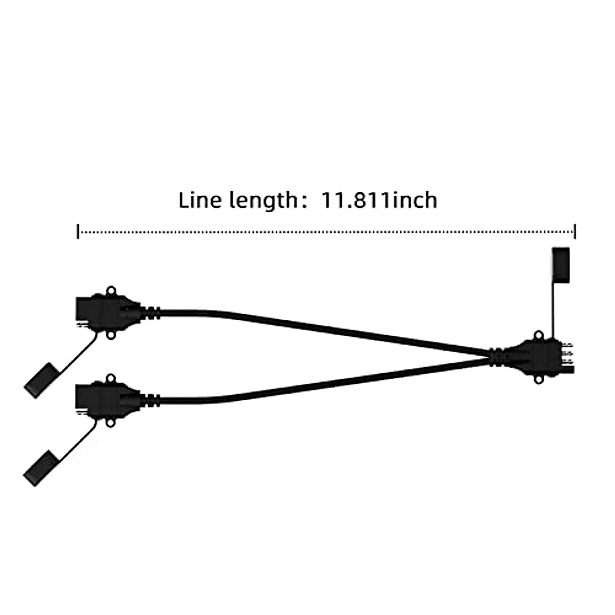 18AWG 1FT 4 Pin Trailer Connector Y Splitter Universal 4 Way Trailer Plug for Tailgate Light Bar Plug and Play 4 Pin Connectors Extension Harness Wiring Plug With Mounting Holes and Dust Cover - 1FT