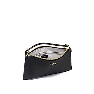 TUMI Voyageur Ankara Wristlet Pouch - Wallet Phone Purse Card Holder & More - Mini Carabiner Clip - Black & Gold Hardware