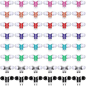 Konohan 160 Packs Bulk Earbuds with Wire Kids Earphones Classroom Headphones for Students Headphones Individually Bagged, 8 Colors Ear Buds Earphones Bulk Headphones for Classroom School Library