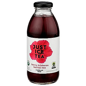 Eat The Change Just Ice Tea Organic Berry Hibiscus Herbal Tea, Caffeine Free, 16 Fluid Ounces (Pack Of 12)