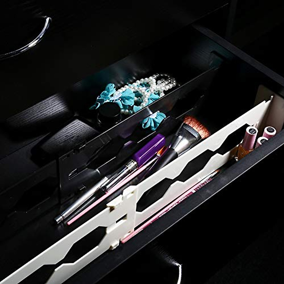 idalinya Drawer Divider Plastic 5 Colors Adjustable Clapboard Home Kitchen Storage Drawer Units Partition Storage Organizer (#1)