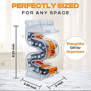 Kalinar Battery Ladder™ for 10 9V Batteries | Vertical Storage Case & Dispenser | Stackable Expandable Wall Mount Holder Combo (9V, 1-Pack)