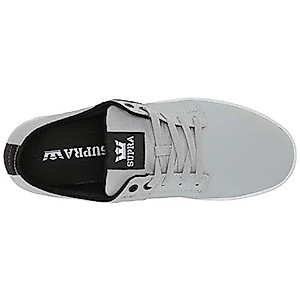 SUPRA Unisex-Adult Stacks II Skate Shoe, LT Grey TUF-White, 8 Regular US