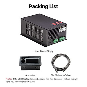 Cloudray CO2 Laser Power Supply 100W 110V for 80-100W Laser Tube Laser Engraver Cutter M100(MYJG100 Upgrade)