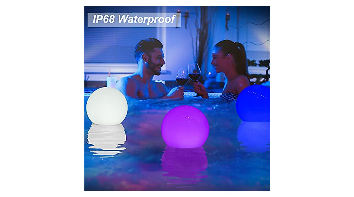 Solar Pool Lights Floating, IP68 Waterproof Hot Tub Light Glow Balls ...