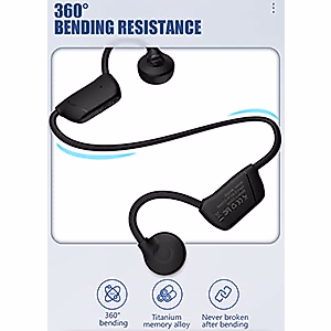 Bone Conduction Headphones Bluetooth 5.3 Open Ear Wireless Sports Earbuds IPX6 Waterproof Noise Cancelling Ear Buds Long Battery Life Earphones with Mic for Running Hiking Workout Sport Android iOS