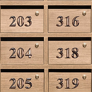 Jetec 20 Pieces 3D Mailbox Numbers 0-9 Self Adhesive 2 Inch Address Numbers Stickers Door House Style Street Mailbox Sign for Apartment Home Office(Bronze,20 Pieces)