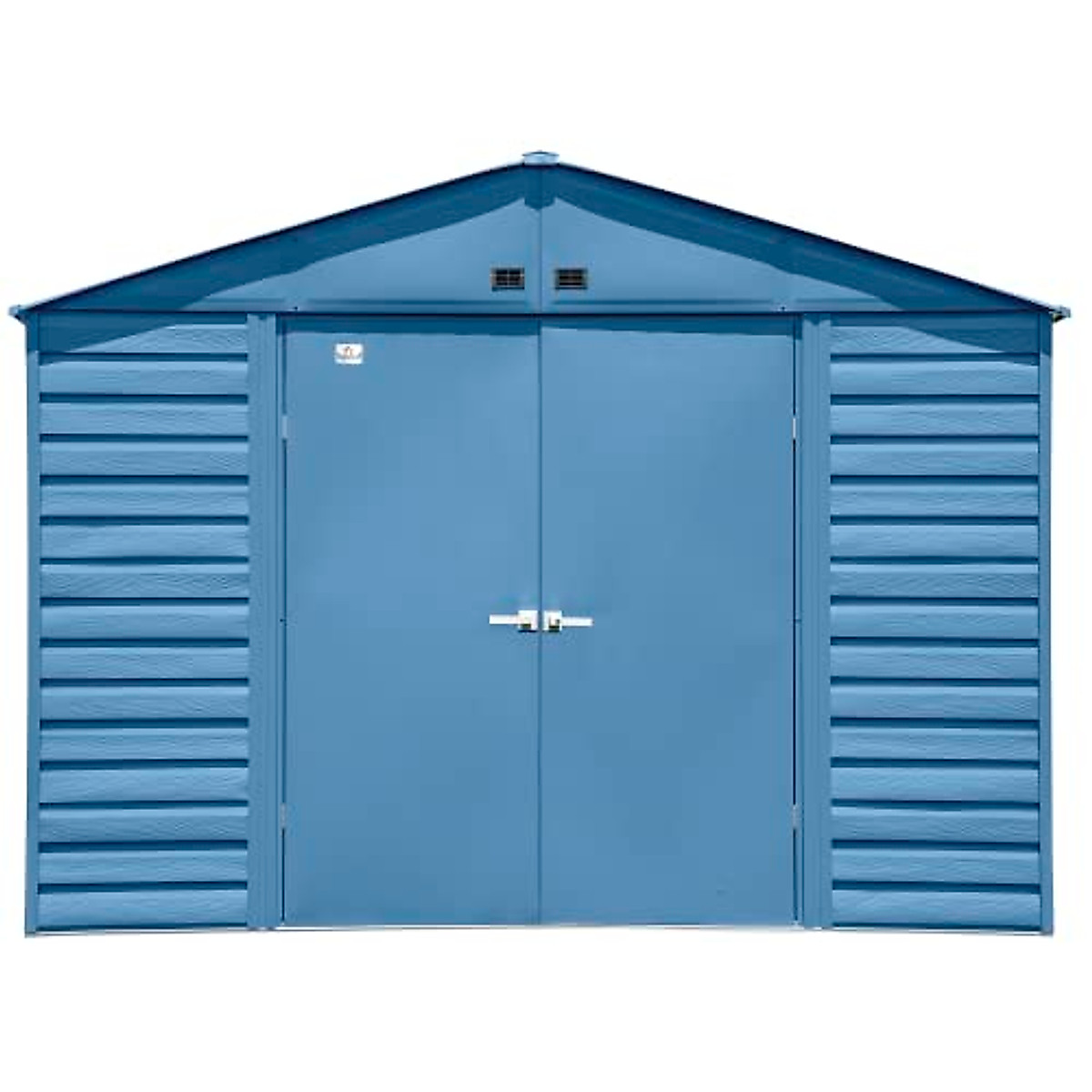 Arrow Shed Select 10' x 14' Outdoor Lockable Steel Storage Shed Building, Blue Grey