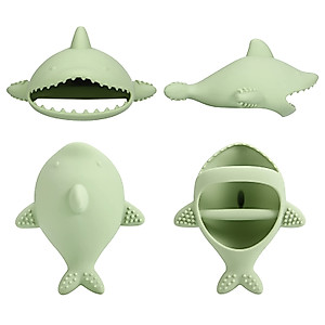 PandaEar 2 Pack Baby Teething Toys| Silicone Baby Hand Teether Mitten for Babies 0-12 Months | Infant Hand Teether Chew Toys for Soothing Teething Pain Relief -Yellow/Green