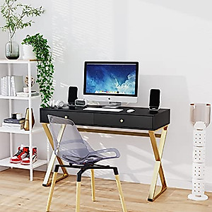 ACME Furniture Acme Coleen Desk, black & Brass Small