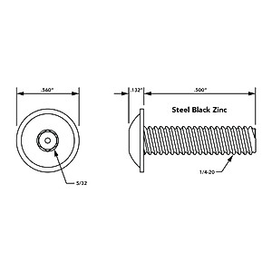 8020, 3342, 10 Series, 1/4-20 x 0.5 Inch 1/2 Inch Flanged Button Head Socket Cap Screw (FBHSCS) (25 Pack) Bolt Hardware Pack for 8020 Aluminum Extrusions