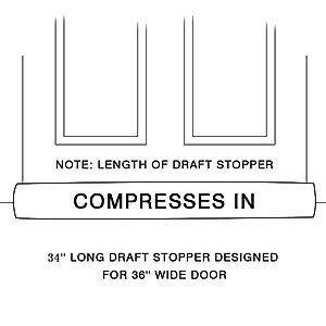 KindoBest Door Draft Stopper Geometry Moroccan Pattern - 35”L x 5”W x 2.5”H Heavy Duty Durable Door/Window Draft Blocker（Gray）