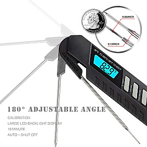 Waterproof Digital Meat Thermometer Super Fast Instant Read Thermometer BBQ Thermometer with Calibration and Backlit Function Cooking Thermometer for Food, Candy, Milk, Tea, Grill Smokers