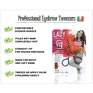 Best PROFESSIONAL Scissor TWEEZERS Great PRECISION for Facial Hair,Ingrown Hair,Fine Hair, Blackhead. LESS PAIN,Silver & Purple Men/Women with EASY SCISSOR HANDLE Expert Tools Made in MEXICO (UPDATED)