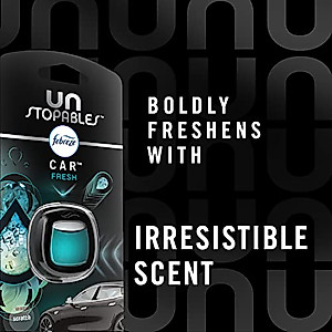 Febreze Unstopables Car Odor-Fighting Car Freshener Vent Clip Fresh, .07 fl oz. Car Vent Clip, Pack of 3