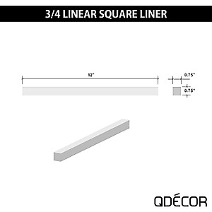 Questech Decor Tile Trim, 3/4 x 12 Inch Linear Pencil Tile Edge Trim Cap, Decorative Shower Tile Liner, Kitchen Tile Border Backsplash Trim, Bright White Polished, 6 Pack