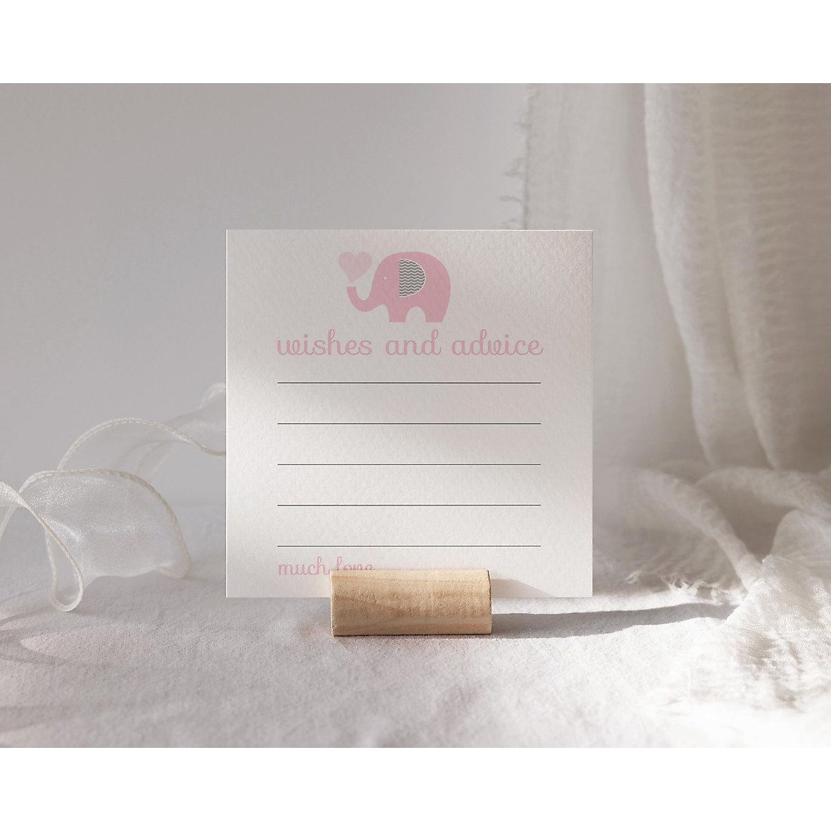 Pink Elephant Advice Cards, 25 Pack - Fun Baby Shower Game, Best Wishes Graduation Congratulations New Parents Advice Guest Book Alternative Birthday Time Capsule Cute Party Ideas