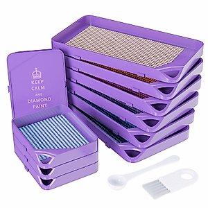 ARTDOT 10-Piece Interlocking Diamond Art Trays Kits for Adults, Stackable Diamond Painting Accessories and Tools