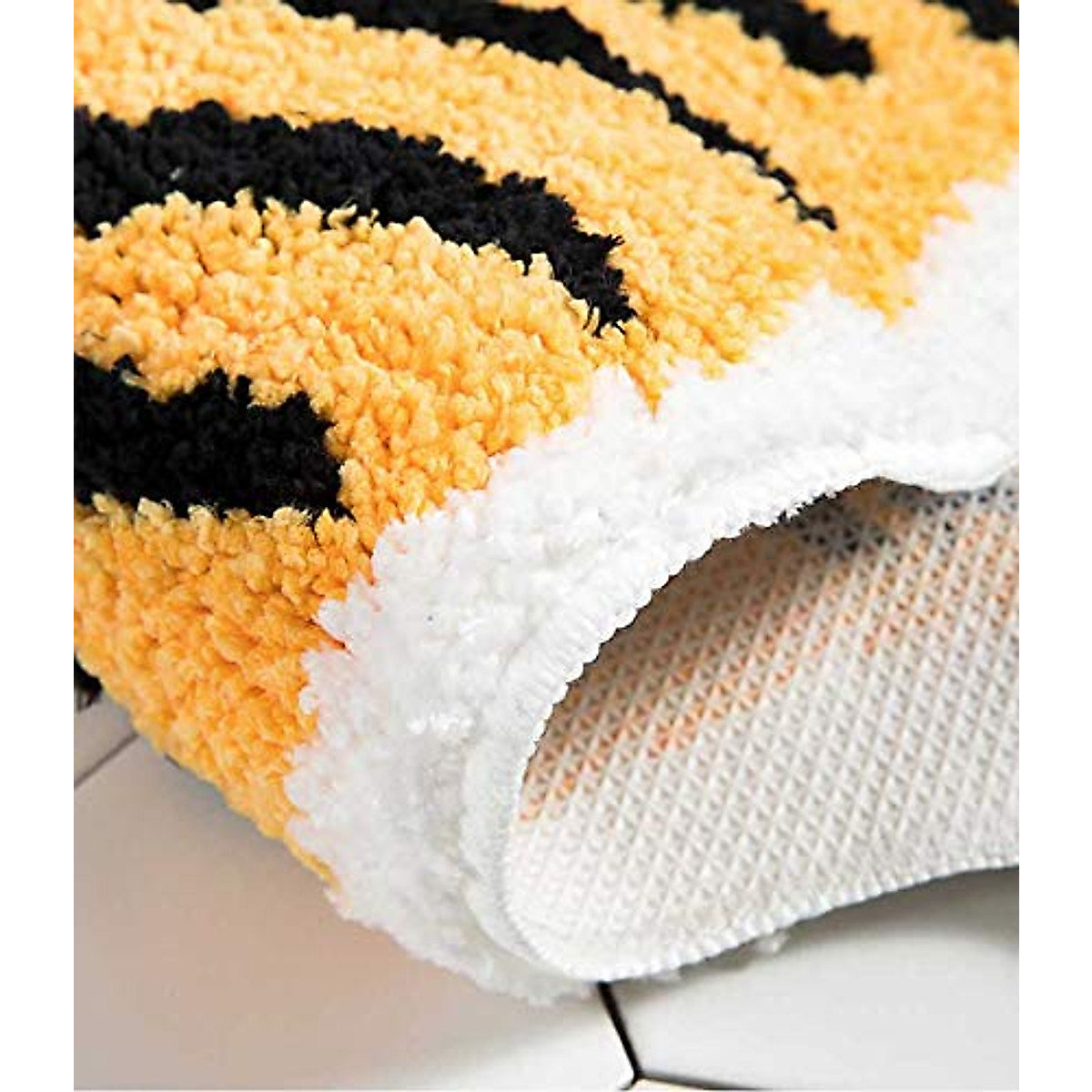Cute Soft Tiger Shaped Animals Bath Mat Area Rug for Bedroom Bathroom Kitchen Floor Water Absorption Non-Slip Small Carpet Door Mat Kid's Room Playmat (50 * 75CM)