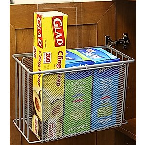 DecoBros Over Cabinet Door Organizer Holder, Silver