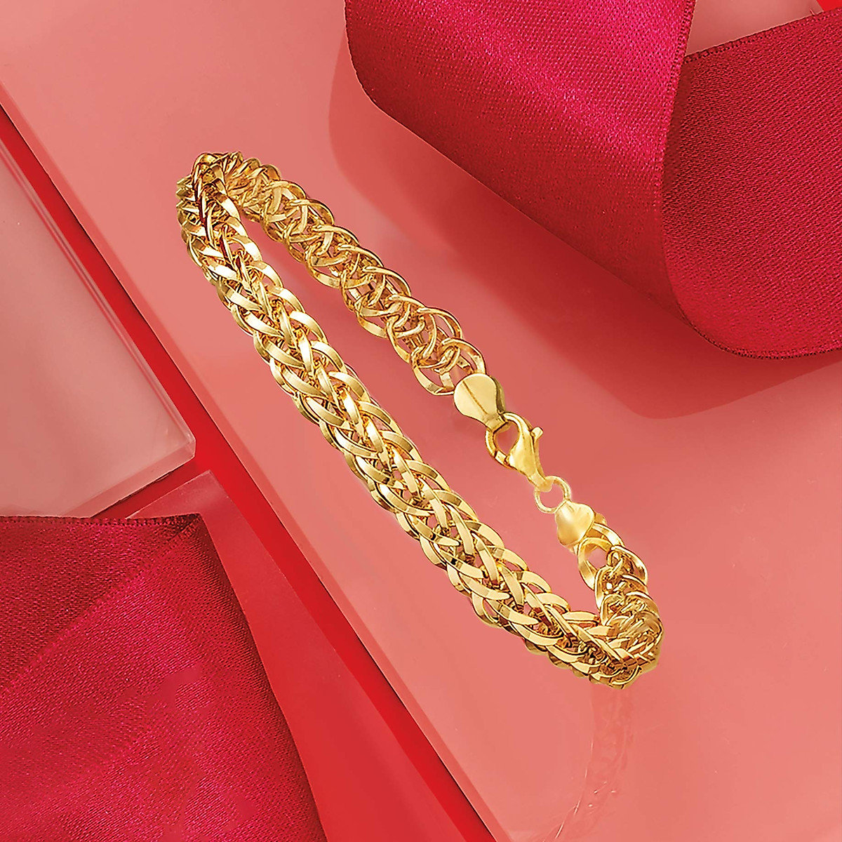 Ross-Simons 14kt Yellow Gold Wheat-Link Bracelet. 7 inches