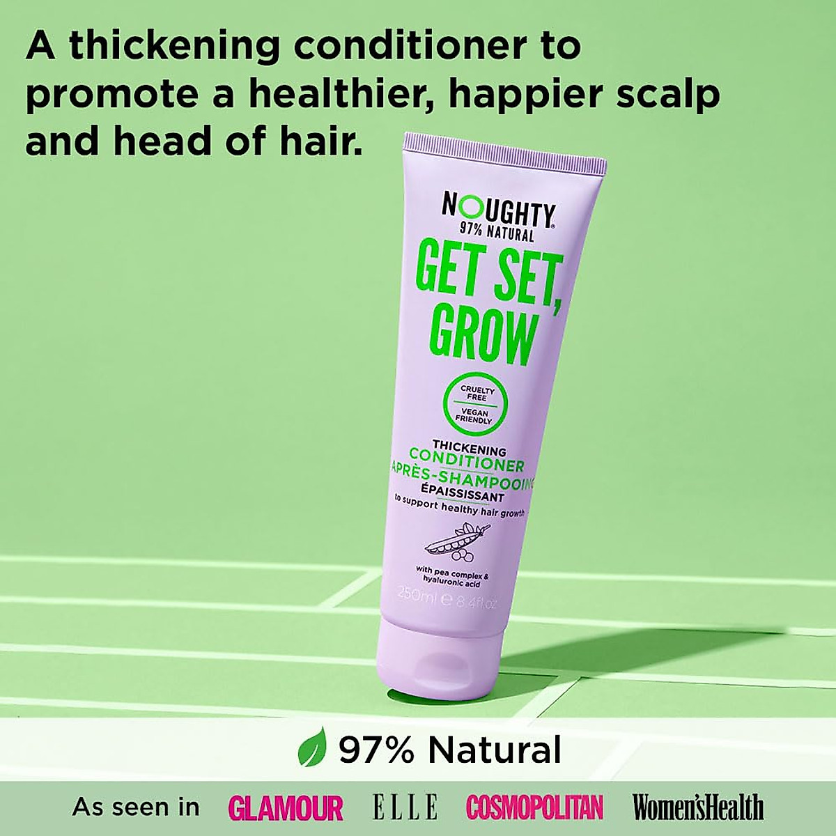 Noughty Get Set, Grow Hair Growth Conditioner Vegan Thickening Regrowth Repair Volumizing Hair, 250 ml, 8.4oz