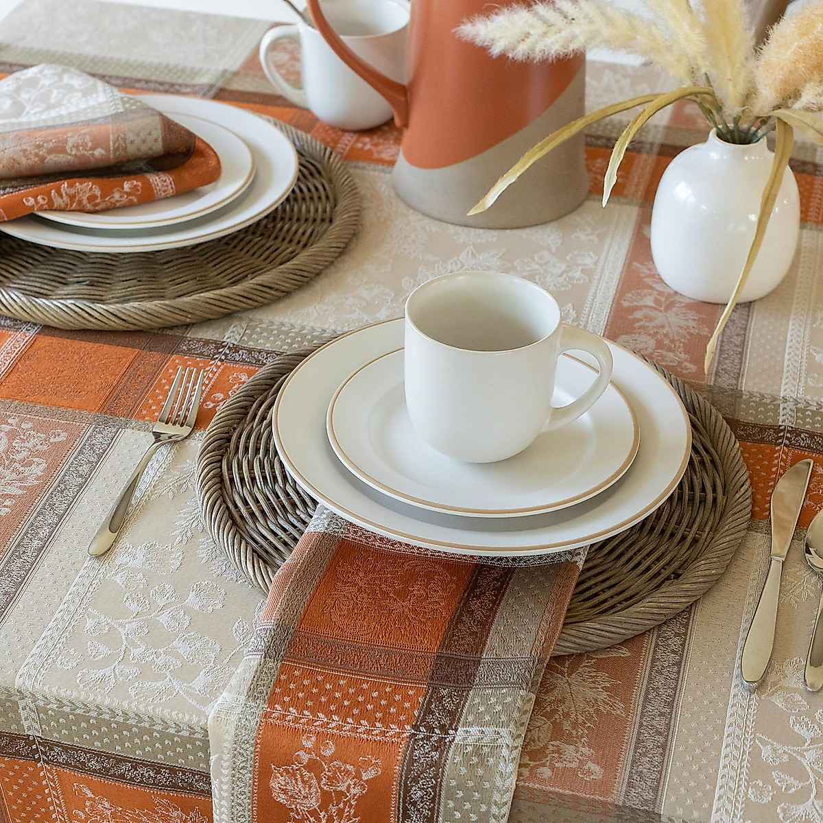 Benson Mills Heirloom Harvest Yarn Dyed Jacquard Fabric Table Cloth, Fall, Harvest and Thanksgiving Tablecloth (60" X 84" Rectangular, Heirloom Harvest)