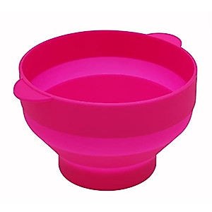 Mini Microwave Popcorn Popper, BPA Free Silicone Popcorn Popper Microwave Collapsible, Microwave Popcorn Maker, Microwave Popcorn Bowl, Dishwasher Safe (Vibrant Pink)