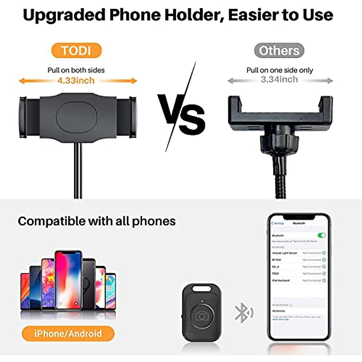13" Selfie Ring Light with 63" Tripod Stand & 2 Phone Holders, LED Ring Light with 3 CCT & 39 RGB Colors Modes, Selfie Light for Makeup/Photography/Videos/Vlog/TikTok