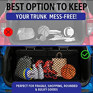 Envelope Style Trunk Mesh Cargo Net for Ford Explorer Base ST XLT 2020-2023 - Car Accessories - Premium Trunk Organizers and Storage - Cargo Net for SUV - Vehicle Carrier Organizer for Ford Explorer