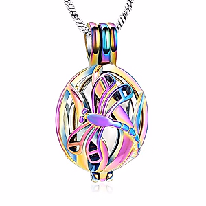 BLNETU Memorial Cremation Urn for Pet Dog Ashes Stainless Steel Woman's Gift to Anniversary Keepsake Jewelry