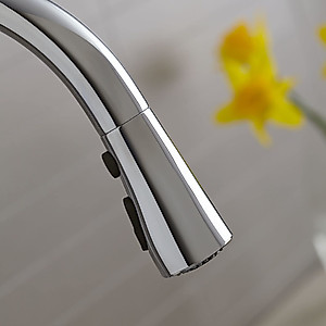 KOHLER K-647-VS Simplice Pull-Down Kitchen Faucet with Side Handle Control, Kitchen Sink Faucet with Pull-Down Sprayer, Vibrant Stainless