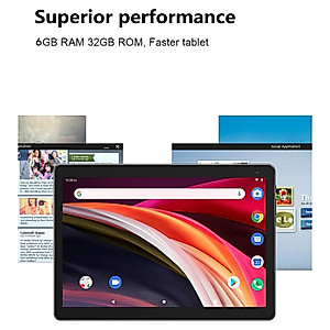 COOPERS Tablet 10 inch, Tablets Android 14, Quad-Core Processor 32GB Storage Tablet Computer, 6GB RAM, 8MP Camera, AM, FM, WiFi, IPS Screen 6000mAh Long Battery Life Tableta