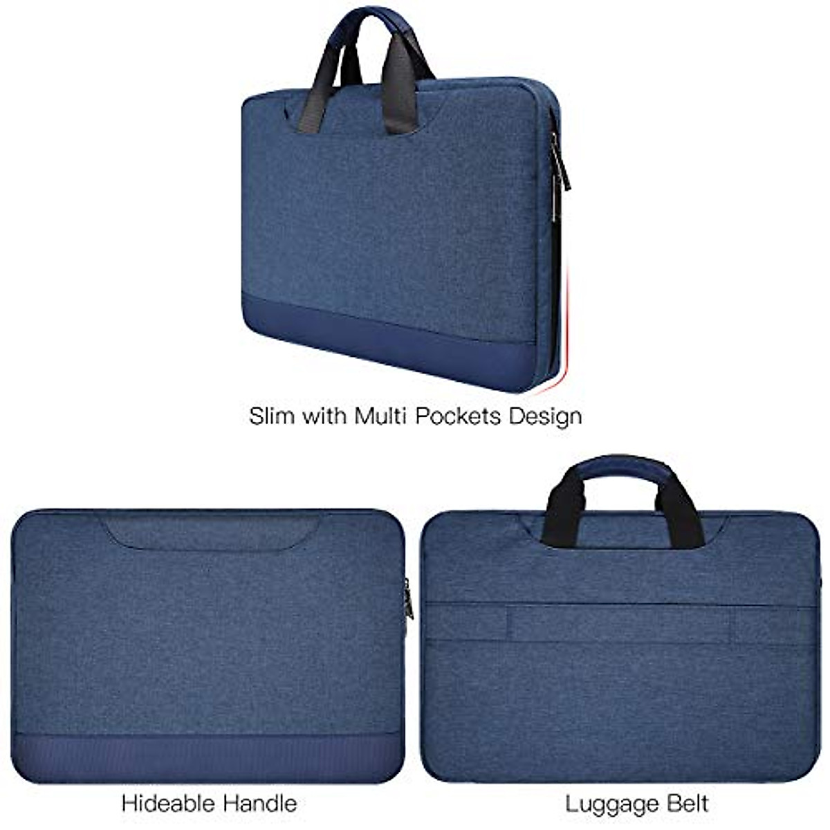 14-15 Inch Laptop Sleeve Briefcase Men Women Bag with Organizer for HP Pavilion/Chromebook 14, Dell Inspiron 13 5000 7000, Lenovo Flex 5 14, ASUS Chromebook Flip C433 14, Acer Surface Case,Navy Blue