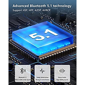 True Wireless Earbuds, TONSTEP Bluetooth 5.1 Headphones with Charging Case, Deep Bass Stereo Earphones, 30H Playtime, IPX6 Waterproof, Touch Control, in-Ear Built-in Mic Headset for Sport, Work(Black)