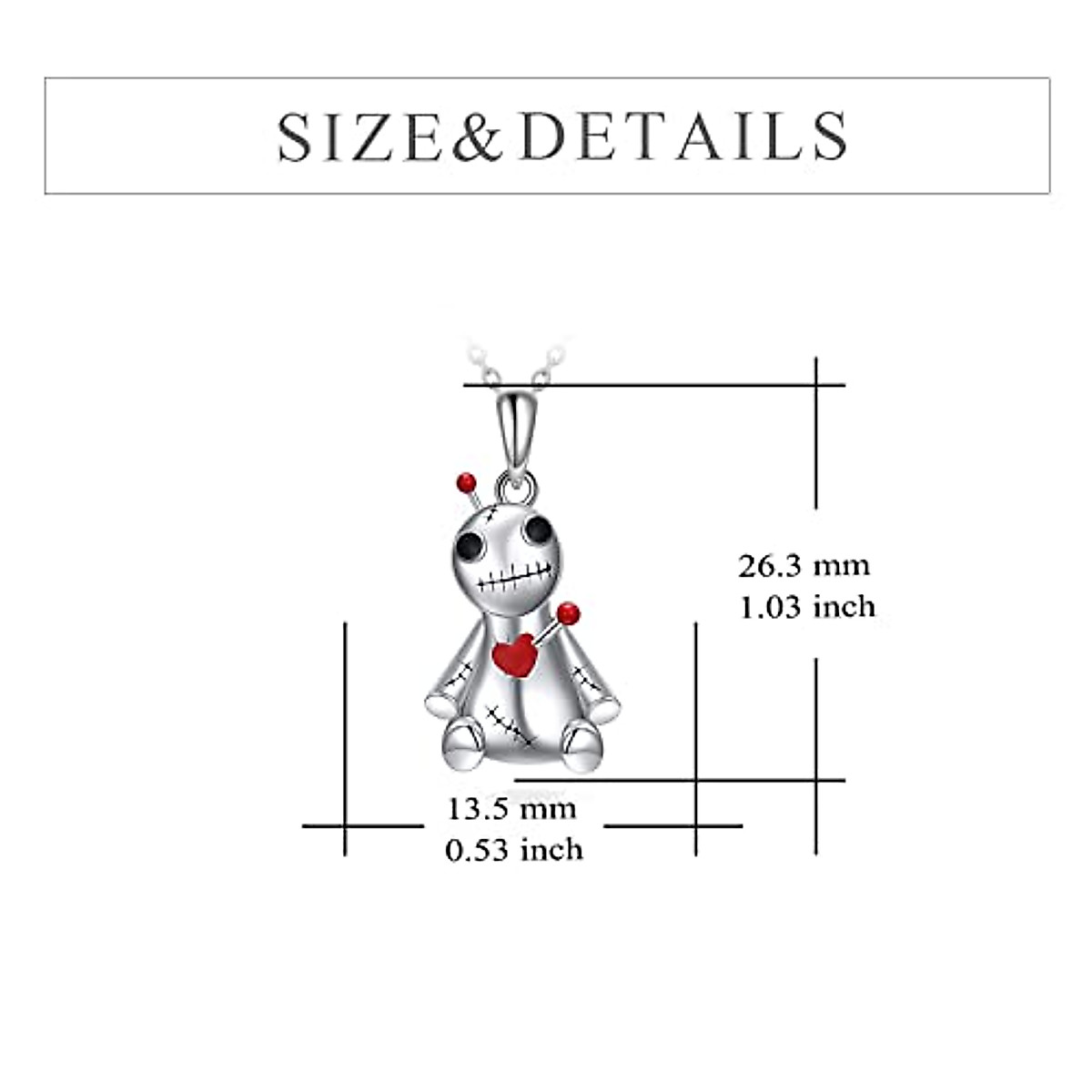 YFN Voodoo Necklace Sterling Silver Witch Voodoo Pendant Gothic Jewelry Gifts for Women