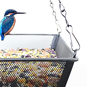 Hanging Bird Feeder Tray,Metal Mesh Hanging Food Tray Feeders, Seed Platform for Bird Feeders,Outdoor Garden Decoration for Wild Backyard Attracting Birds (1 Pack)