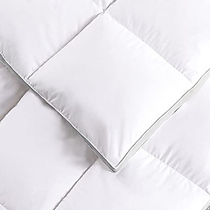 subrtex Feather Mattress Topper Queen, Bed Mattress Topper, Breathable Mattress Pad Overfilled with Soft White Goose Down (60"x80")