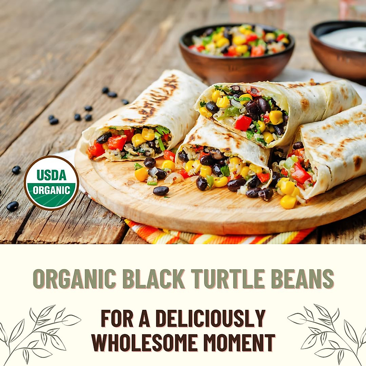 Mountain High Organics - 5 lbs, Organic Dry Black Beans, Non-GMO, Vegan, Certified USDA Organic Whole Dried Black Beans, Plant Based Protein and Fiber