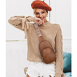 CLUCI Crossbody Bags for Women - Small Sling Bags, Leather Backpack for Travel, Cycling - Brown