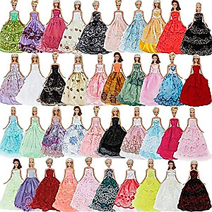 GIETIOS 5Pcs Handmade Clothes Dress for Doll Wedding Party Dresses Gown Outfit Costume Suit for 11.5 inch Dolls Random Style