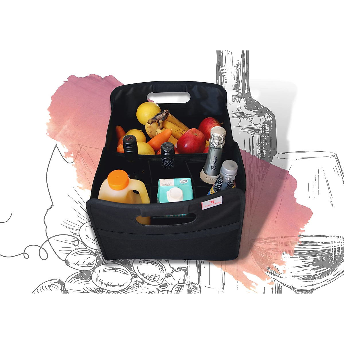 TOP TEIR Foldable 12 Bottle Wine Carrier RV Storage and Organization Camping Storage and Kitchen Storage of Bottles Carry Glassware Shopping Travel Free Bottle Opener