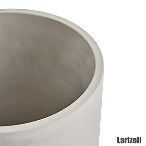 Lartzell Plant Pots, 8.6 Inch Planters for Indoor Plants, Grey Cement Flower Pot with Drain Hole, Modern Concrete Planters for Home Office & Outdoor Decor