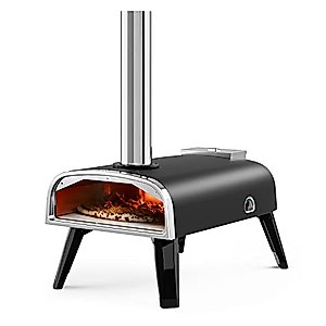 aidpiza Pizza Oven Outdoor 12" Wood Fired Pizza Ovens Pellet Pizza Stove for Outside, Portable Stainless Steel Pizza Oven for Backyard Pizza Maker Portable Mobile Outdoor Kitchen