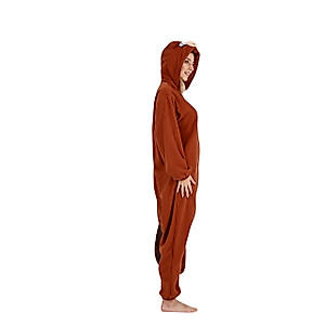 DarkCom Animal Onesie Unisex Adult Pajamas Beaver Cosplay Homewear One Piece Sleepwear Small