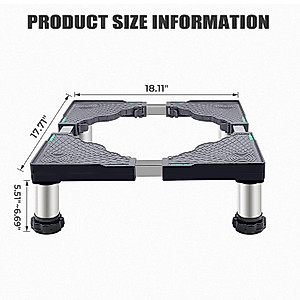 AKZYTUE Washer and Dryer Pedestal with 4 Strong Feet - Adjustable Height 5.5”-6.7” - Adjustable Length and Width 17.7"-27.5" - for Washer and Dryer