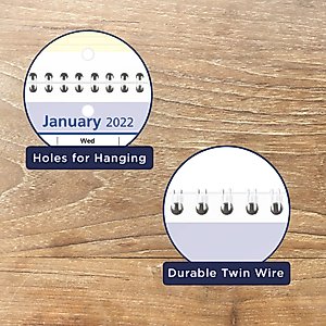 2022 Wall & Desk Calendar by AT-A-GLANCE, 11" x 8", Small, Monthly, Wirebound, QuickNotes, Daily Blocks 1-1/4” x 1-1/4” (PM5028)
