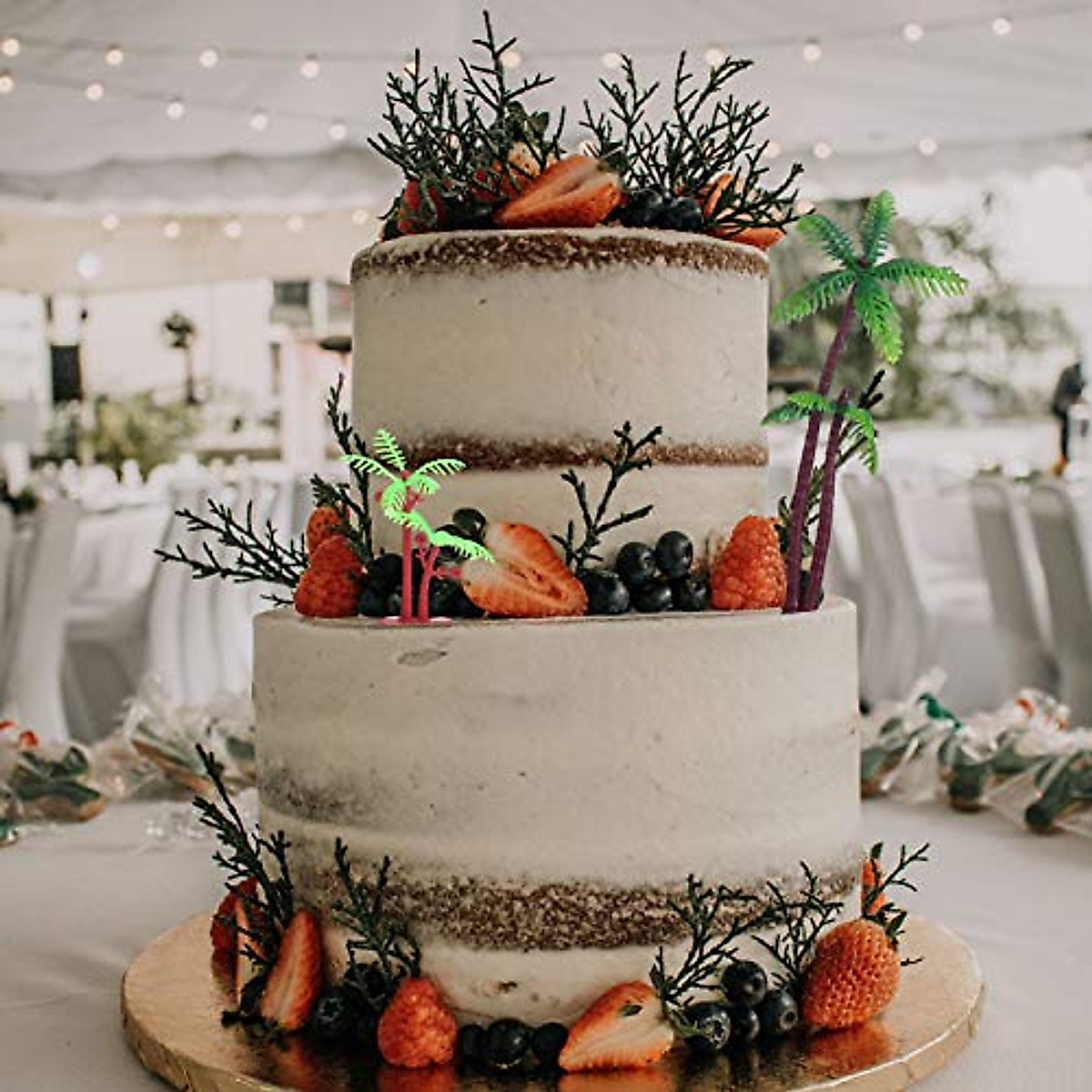 PRETYZOOM 1 Set 20 Pcs Coconut Cake Decoration Ice Cream Decorations Ice Cream Ornament Simulated Coconut Tree Plastic Cake Decorations Cake Supplies Ornaments Birthday Cake Decor